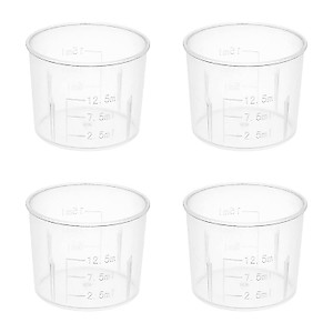Othmro Measuring Cup 15ml PP Plastic Graduated Beaker Transparent for Lab Kitchen Liquids 50pcs