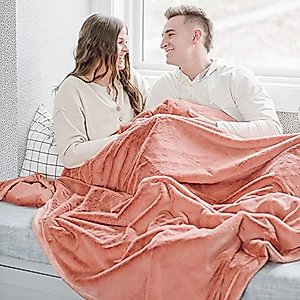 SARANONI Oversized Super Soft Comfy Lush 60" x 80" Adult Extra Large Blanket, (Clay)