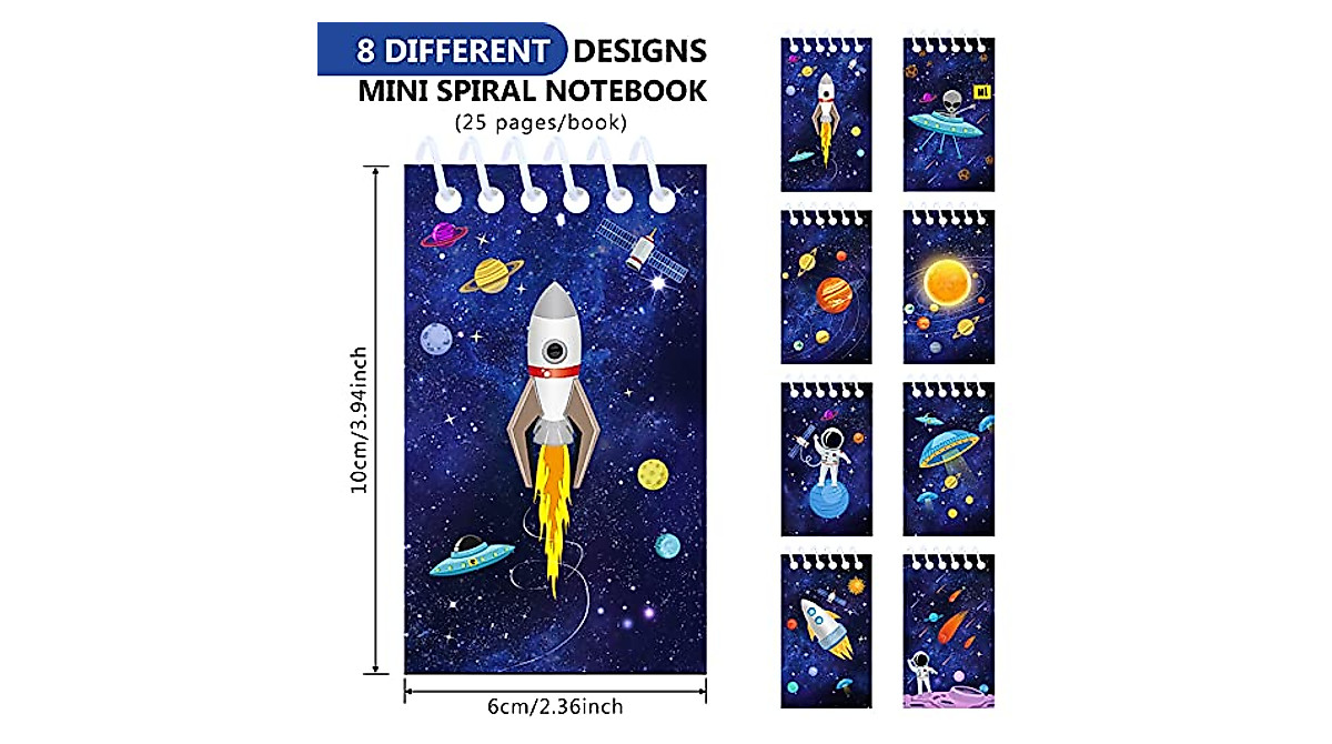 24 Galaxy Mini Notepads for Kids' Space Parties