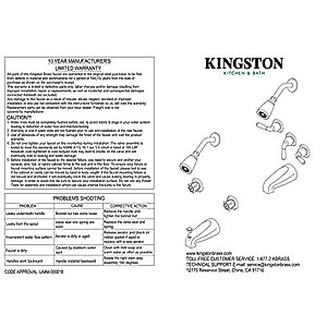 Kingston Brass KB248LL Legacy Tub and Shower Faucet, Brushed Nickel