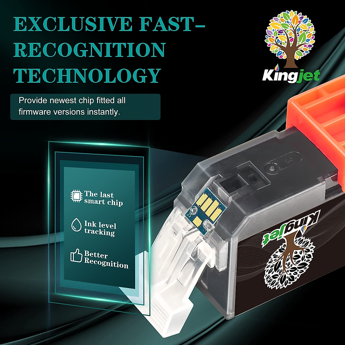 Kingjet Compatible Ink Cartridge Replacement for Canon 221 CLI-221 Work with Pixma IP3600 IP4600 IP4700 MX860 MX870 MP560 MP620 MP620B MP640 MP980 MP990, 9 Pack, (CLI221 Ink: 3C 3M 3Y)