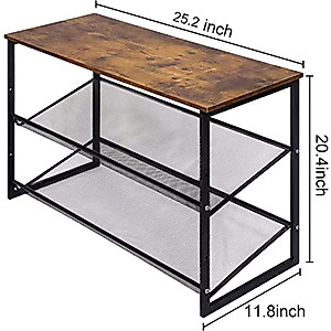 Garden 4 you 3-Tier Tilting Adjustable Freestanding 2PC Shoe Rack 6-Pairs 25.2 In Length For Durability And Stability For Entryways, Hallways, Closets, Dormitory Rooms, And Industries，Brown