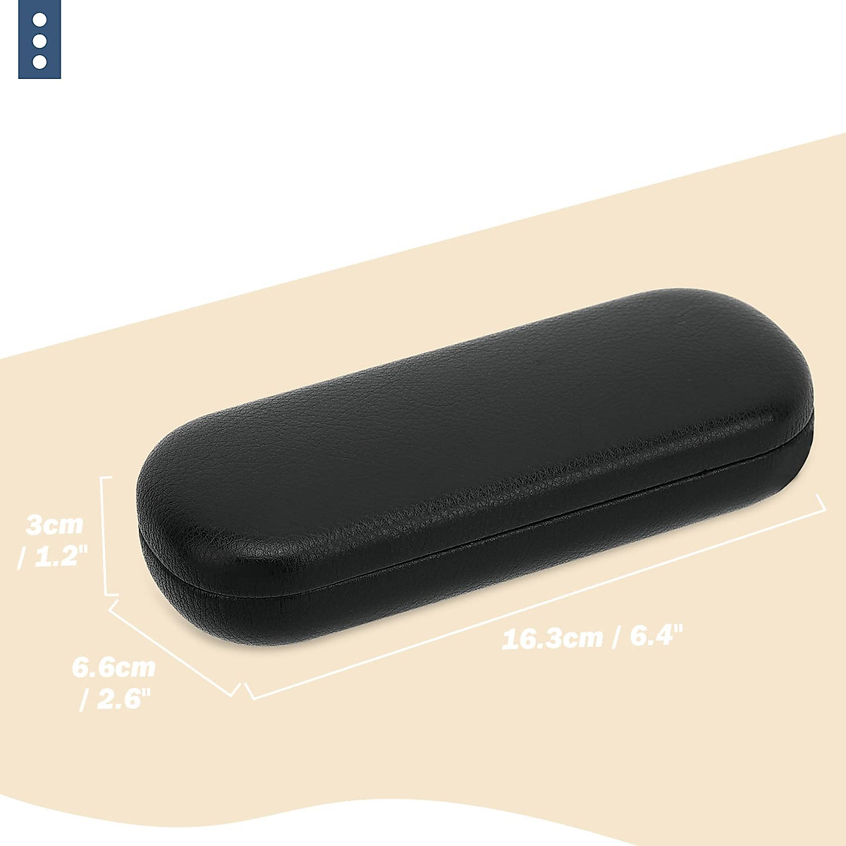 MoKo Hard Glasses Case, Hard Shell Sunglasses Case Anti-Scratch Eyeglasses Bag Portable Eyeglasses Holder Box Eyeglass Case for Women Men, Black