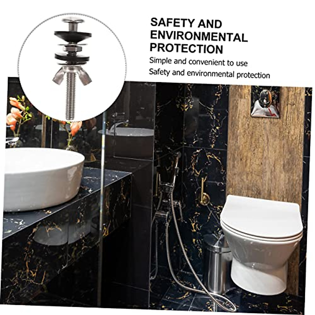 Angoily 4 Pcs Toilet Tank Screw Toilet Cover Nuts Toilet Hinges Screws Toilet Cover Screw Replacement Toilet Fixing Screws Closestool Accessories Toilet Screws M8 Rubber Toilet Lid Bolt