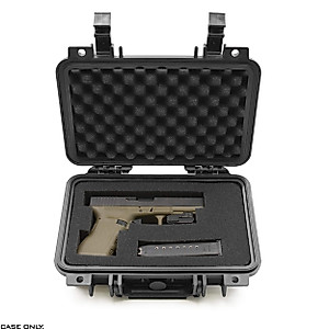 CASEMATIX Hard Gun Case for Pistols - TSA Approved Waterproof & Shockproof Gun Cases for Pistols, Compact 9mm Gun Case for Carrying Handgun with Scope and Accessories