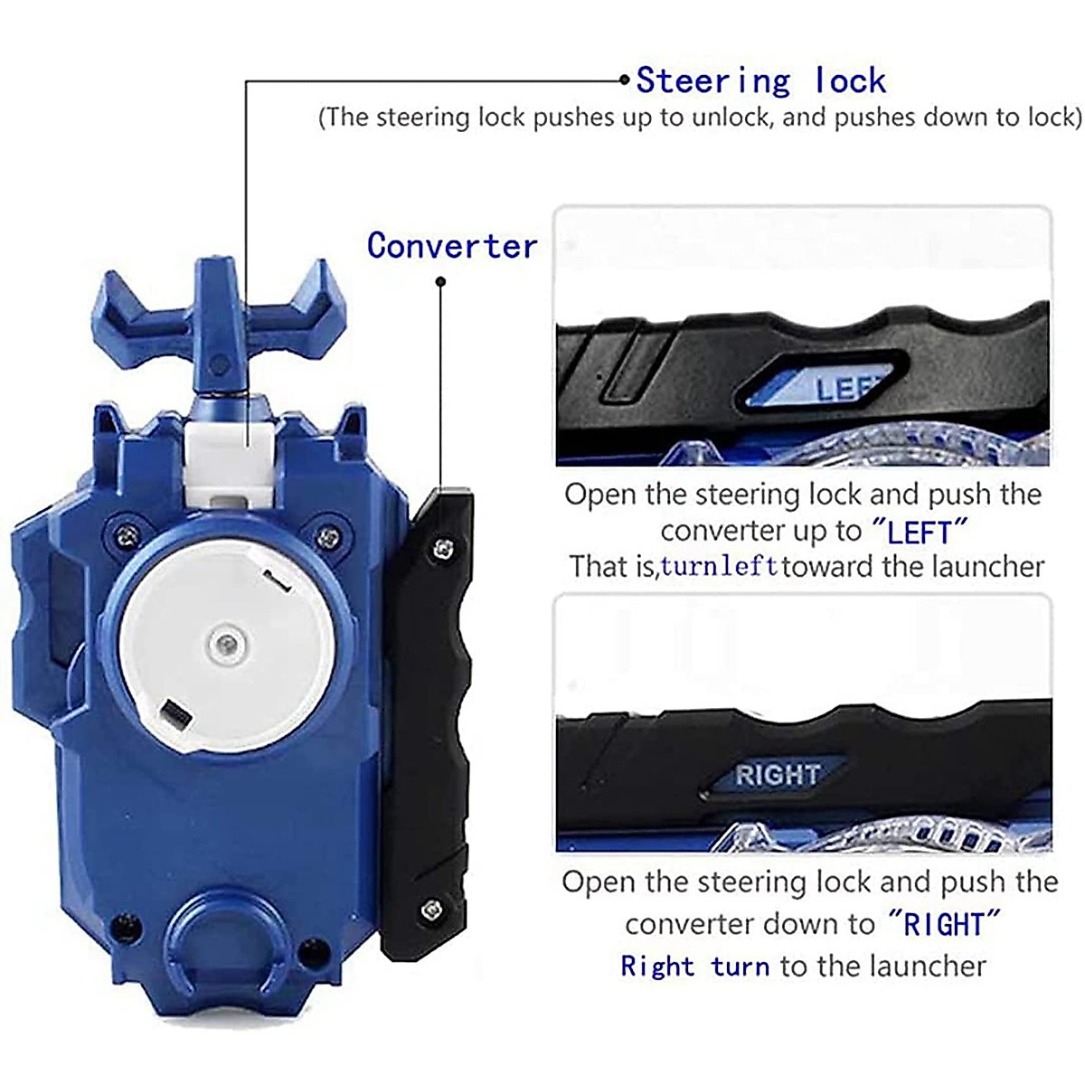 SUPERBLADE Metal Fusion Games Blade Toy Set Sparking Launcher Grip Bey Battling Top Burst B-145 DX Starter Venom Diabolos.Vn.Bl Left and Right Launcher Play Blades Gaming Toy Set Gift for Boys 4-8-12+