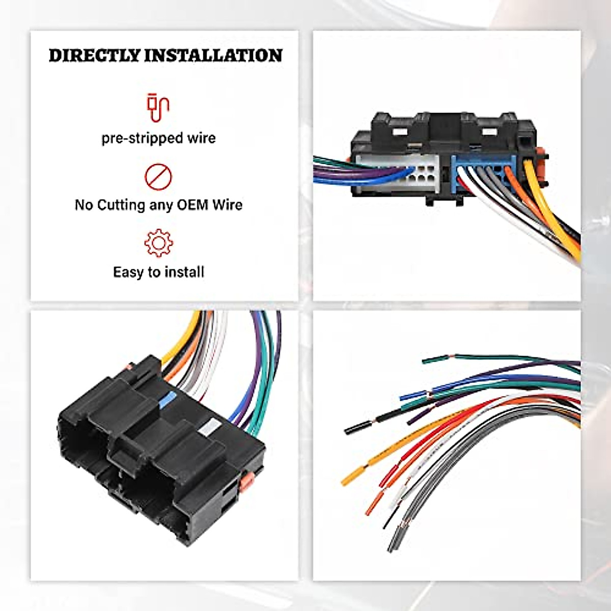 RED WOLF Car Stereo Wiring Harness Male Connector Adapter Replacement for Saturn 2006-2009 Ion 2006-2007 Vue Install Aftermarket Radio CD Player Receiver Cable Plug