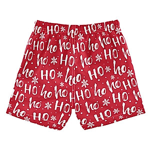 Aflyko Christmas Board Shorts Ho Ho Ho Xmas Snowflake Swim Trunk Bathing Suit New Year Boys Girls Beach Swimwear Quick Dry Swimming Shorts All Day Shorts Gym Shorts S
