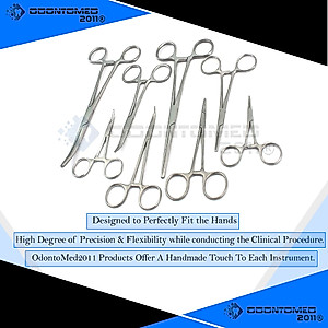 OdontoMed2011® Ultimate HEMOSTAT Set, 8 Piece Ideal for Hobby Tools, Electronics, 7.25", 5.5", 5", 3.5" ODM