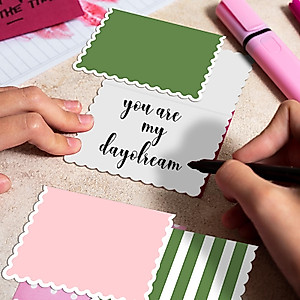 AZAZA Blank Cards and Envelopes 24 Pack,3.5x5 Mini Striped Greeting Cards,Blank Note Cards for Baby Shower,Wedding Thank You Cards,Bridal Shower,Small Quick Notes (Pink and Green)