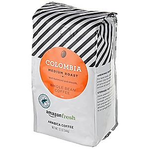 AmazonFresh Colombia Whole Bean Coffee, Medium Roast, 12 Ounce (Pack of 3)