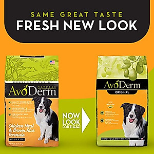 AvoDerm Natural Dry Dog Food, For Skin & Coat, Chicken & Rice Formula, 30 pounds