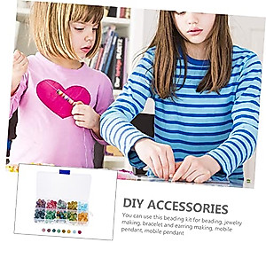 COHEALI DIY Handmade Beads Gemstone Bead Bracelet Jewelry Bracelets Glass Necklace Jewelry DIY Round Beads Glass Spacer Beads DIY Craft Loose Bead DIY Beads Kit Glass Beads Set 200pcs