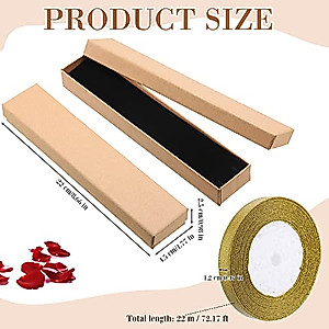 36 Pcs Jewelry Necklace Gift Boxes Sponge Filled Boxes Jewelry Cardboard Jewelry Boxes Necklace with Gold Ribbon Boxes Necklace Packaging for Wedding Birthday Anniversary Ceremony(Khaki)