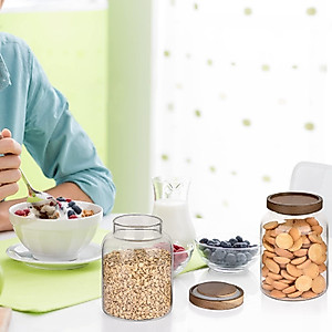 Yangbaga 2PCS Large Glass Storage jar with Lid，86 OZ Airtight Glass Food Canister Container for Kitchen Countertops BPA-Free Grain Dispenser Container for Flour/Pet Snacks/Egg/Coffee/Candy