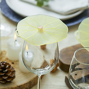 Charles Viancin - Set of 2 Lilypad 4” Silicone Drink Covers - Airtight Seal on Any Smooth-Rimmed Glass, Keep Drinks Cool or Hot, Protect from Winged Pests - BPA-Free - Oven, Freezer, Dishwasher Safe