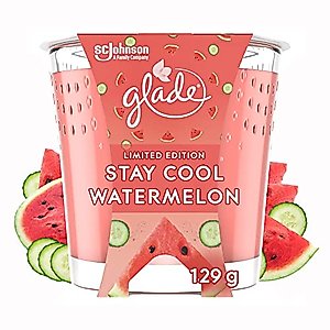 Glade Candle, Small Scented Candle, Stay Cool Watermelon, 6 Pack (6 x 129 g)