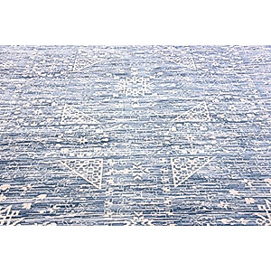 Unique Loom Paris Collection Area Rug - Birch (8' Square, Blue/ Beige)