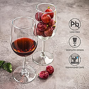 HAKEEMI Wine Glasses Set of 12, 12 oz Red White Wine Glasses, Clear, Dishwasher Safe