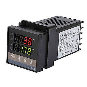 Temperature Controller, REX-C100 AC110V-240V LED PID Thermostat Controller Kit Digital Temperature Control for Electric Power,Chemical Industry,Injection Molding,Food,Incubator