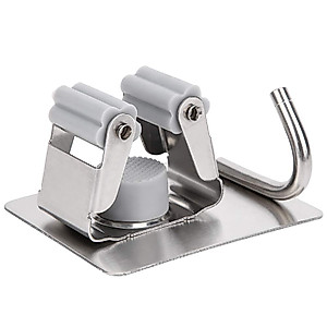 xianshi Wall Mounted Mop Broom Holder, Strong and Durable Easy Installation Mop Holder, Scratchproof Garage for Bathroom(Drawing a Single Hook Without Punching)