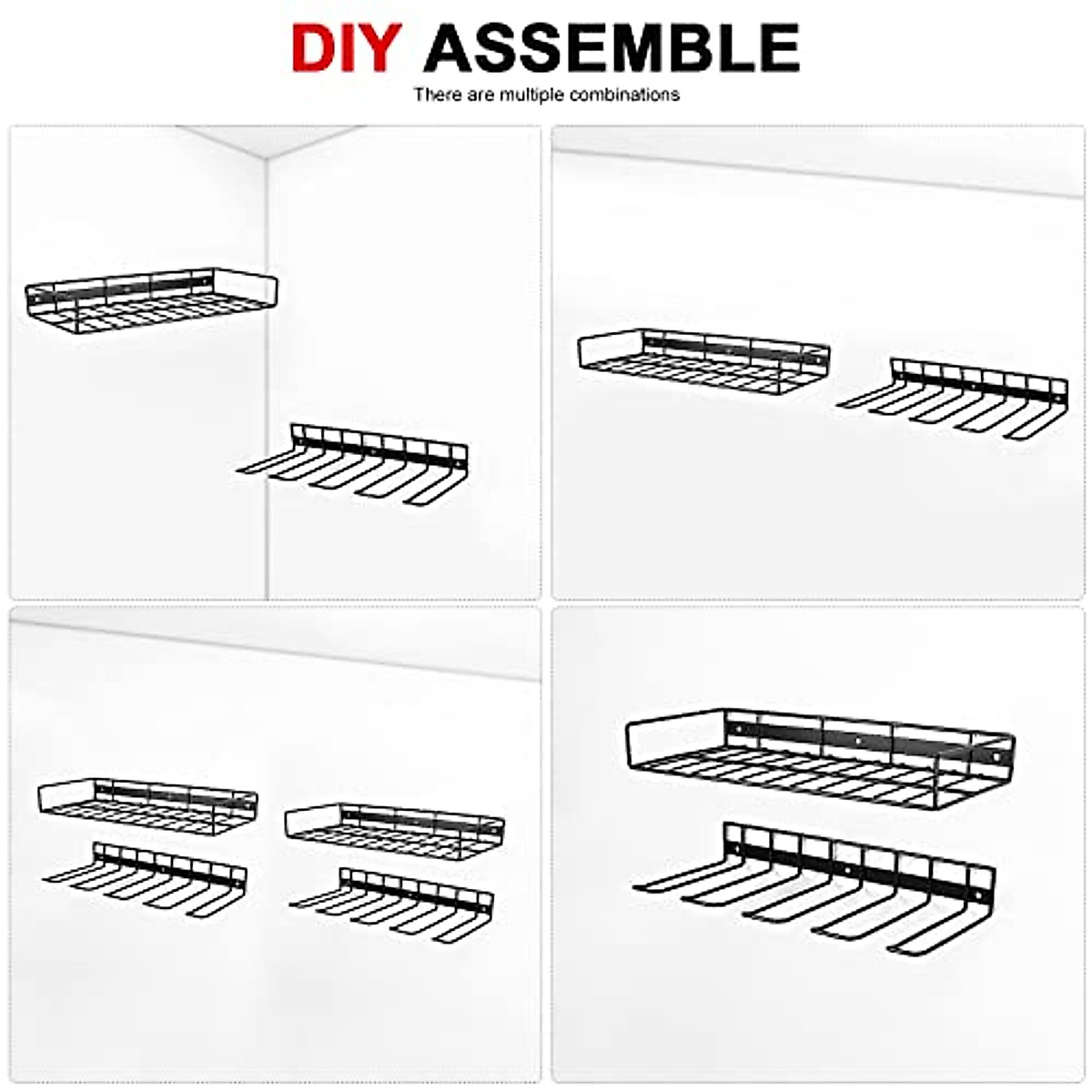 Jeasor Heavy Duty Floating Power Tool Organizers, Metal Holder Wall Mount Storage Rack for Tools, Utility and Sturdy Drill Rack, Multifunctional Garage Tool Rack(2 Pack)