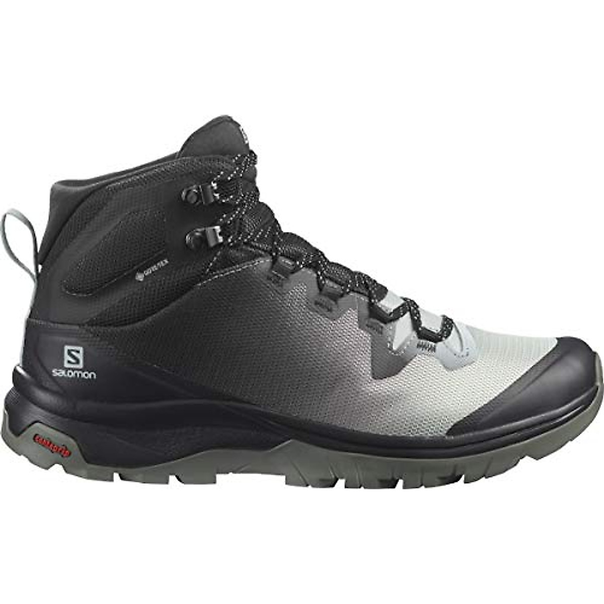 Salomon VAYA MID Gore-TEX Hiking Boots for Women, Stormy Weather/Black/Trooper, 5