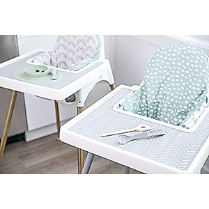 Premium High Chair Cushion Cover | Compatible with IKEA High Chair Accessories for Antilop Highchair | Reversible | Soft, Durable, Parent & Baby Approved for Baby High Chair (Sage-Dot/Greenery)