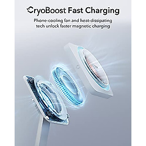 ESR for MagSafe Charger Stand (HaloLock), 3-in-1 for MagSafe Charging Station with CryoBoost, Magnetic Wireless Charger for iPhone 14/13/12 Series, AirPods Pro/3/2, Phone-Cooling Fast Charging