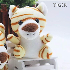 OuMuaMua 6pcs Jungle Animal Plush Toys Stuffed Animals Set, 4.8 Inch Cute Small Zoo Animals Plush Keychains for Kids Animal Themed Parties,Kindergarten Fun, Teacher Student Achievement Award