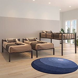 Harper & Bright Designs Twin Over Twin Bunk Beds for 3, Metal Triple Bunk Bed with Guardrails for Kids, Teens, Boys, Girls (Black)