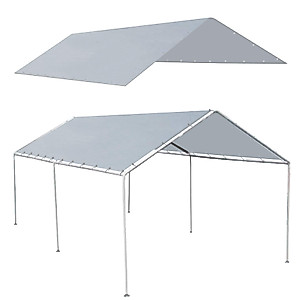 Strong Camel Outdoor 10x20 Replacement Canopy Roof Cover Outdoor Carport Covers (Silver)