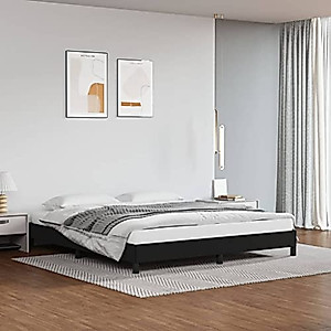 vidaXL Bed Frame Home Indoor Bed Accessory Bedroom Upholstered Single Bed Base Frame Furniture White 39.4"x79.9" Twin XL Faux Leather