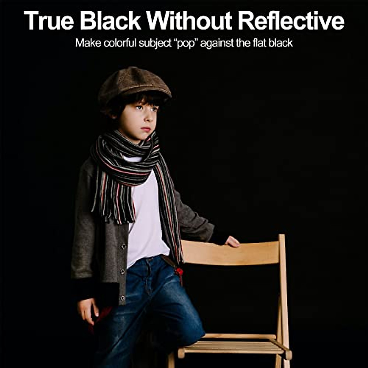 EMART Black Backdrop for Photography, Black Photo Background Screen, Black Sheet with 4 Clips for Photo Video Studio, Photoshoot, Zoom