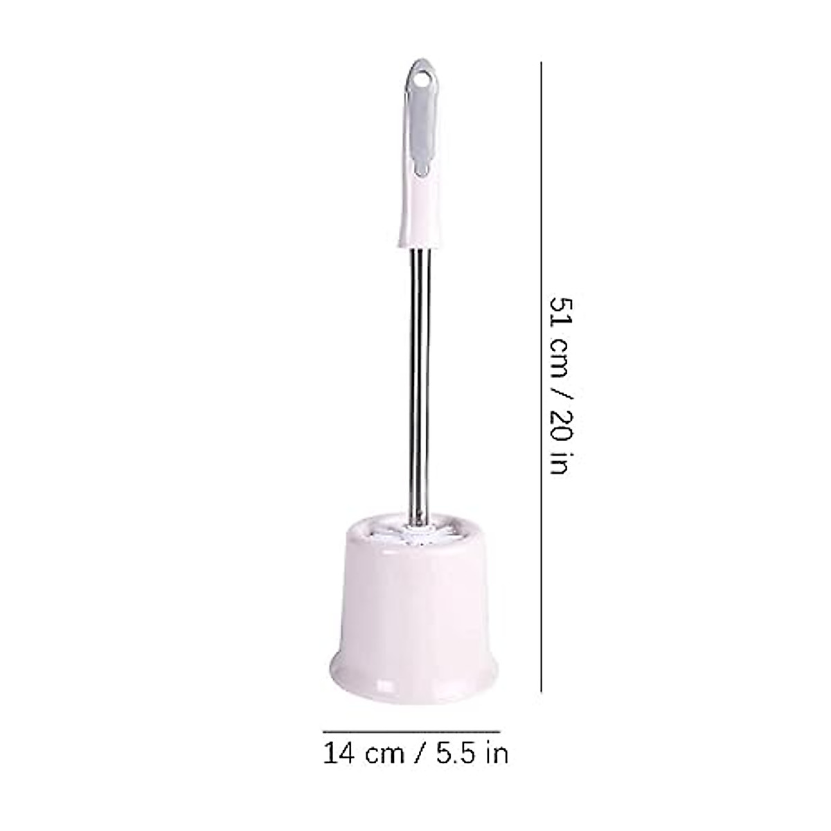 SAAKO Plastic Toilet Brush Lightweight Toilet Bowl Brush Replaceable Brush Head with Clip Toilet Cleaner Brush with Toilet Holder