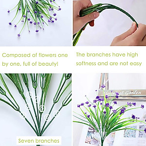 UCSAJI 6PCS Artificial Flowers Gypsophila Flowers Outdoor UV Resistant Plants for DIY Wreath Floral Arrangement Wedding Party Home Garden Decoration(Without Basin)