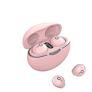 Xmenha Pink Smallest Invisible Hidden Earbuds Small for Work Wireless Bluetooth Micro Mini Tiny Sleep Earbuds for Small Ears Noise Cancelling Ear Buds Sleepping Buds Invisible Earbud Small Cute