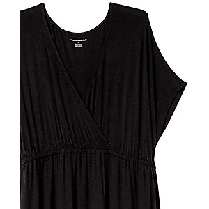 Amazon Essentials Women's Waisted Maxi Dress (Available in Plus Size), Black, 1X