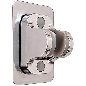 Lofekea Shower Head Holder, Adjustable Handheld Shower Holder Self Adhesive Shower Wand Holder Wall Mount Bracket Waterproof (1 Pack, Chrome Finish)
