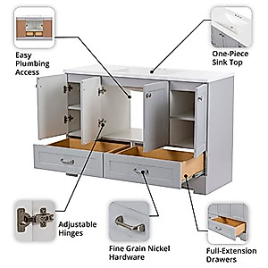 Spring Mill Cabinets Emlyn Bathroom Vanity with Sink, Pearl Gray