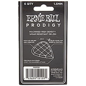 Ernie Ball Prodigy Guitar Picks, Standard, Black 1.5mm, 6-pack (P09199)
