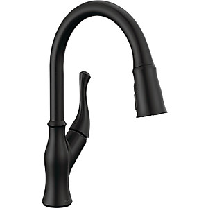 Delta Faucet Ophelia Matte Black Kitchen Faucet Black, Kitchen Faucets with Pull Down Sprayer, Kitchen Sink Faucet, Faucet for Kitchen Sink, Magnetic Docking Spray Head, Matte Black 19888Z-BL-DST