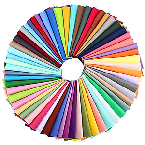 60 Pieces Solid Cotton Quilting Fabric Color Fabric Bundles Fabric Quilt Solid Quilting Squares Quilting Fabric Patchwork Sewing Craft Precut Fabric Scrap for DIY Crafts(4 x 4 Inch)