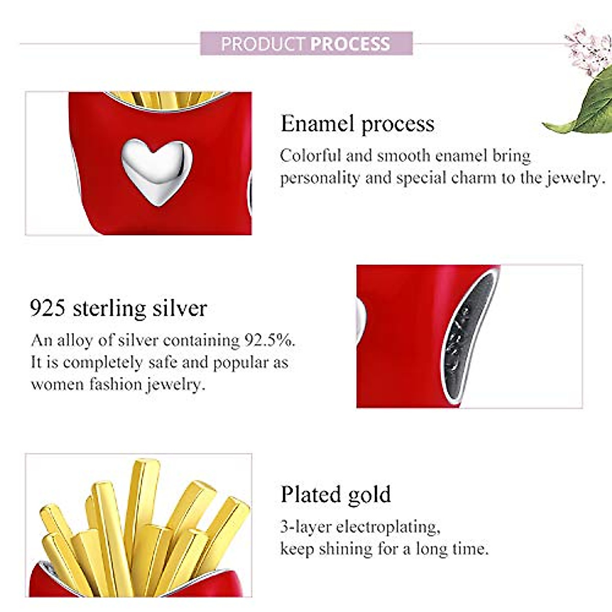 Sweets Candy Charm Bead for Bracelets Original 925 Sterling Silver Birthday Mother's Day Christmas Charms for Pandora's Bracelets Or Necklace Family Mom Wife Sister Gift For Her (Chips Charm)