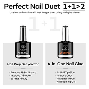 modelones Nail Tips and Glue Gel Kit, Gel x Nail Kit with 4-in-One Nail Glue, 500Pcs Nail Tips Half Matte Medium Coffin Shape, Mini LED Nail Lamp, Nail Dehydrator for Fast Extension Salon Nail Art