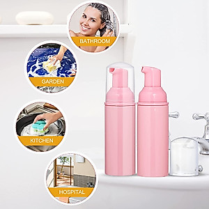 50 pcs 2oz/60ml Foam Pump Bottle Lash Shampoo Bottles Travel Foam Pump Bottle Empty Pink Plastic Refillable Mini Soap Dispenser for Hand Sanitizer Liquid (Pink)