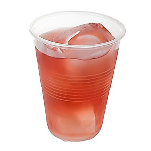 TashiBox 9 oz clear plastic cups - Disposable cold drink party cups (200)