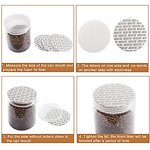 PATIKIL 70mm/2.76" Foam Lid Liner, 150 Pack PS Foam Resistant Tamper Pressure Sensitive Seal for Bottle Cap Liners Seals