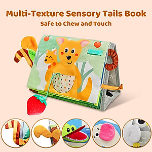 Baby Mirror Toys for Tummy Time, Newborn Infant 0 3 4 6 12 Months Old Boy, Girl . Brain Developmental Montessori Sensory High Contrast Crinkle Book w Safe Mirror for Floor, Crib, Car, Bouncer