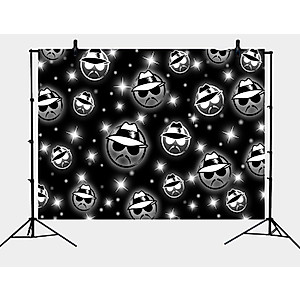 Cholo Theme Backdrop Early 2000s Background 7x5FT Black Glitter Old School Photography Banner Kids Birthday Cholo Party Decoration Props (84x60 inch)